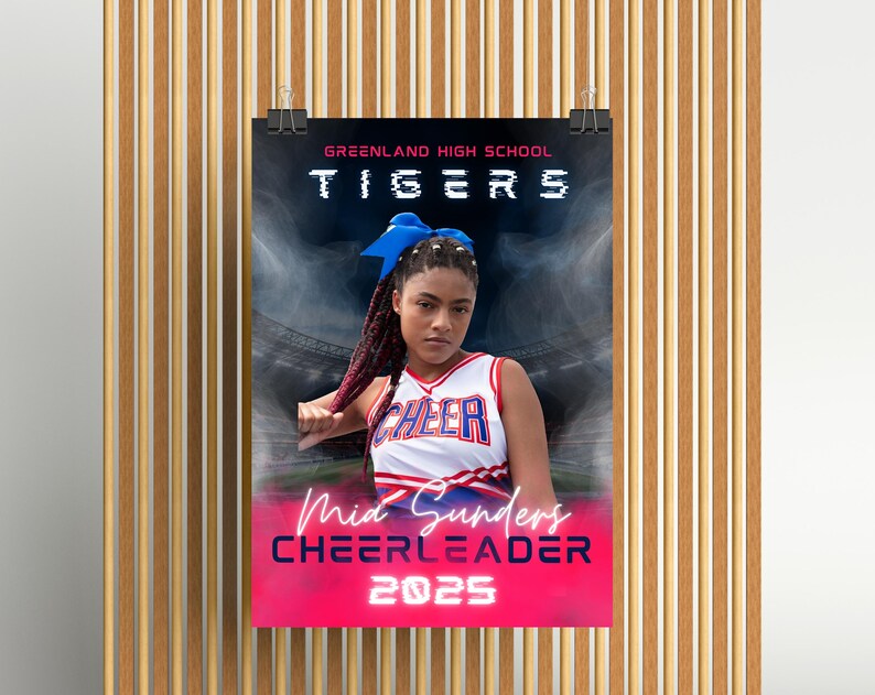 Cheerleader Canva Template | Custom Senior Night Sports Poster ...