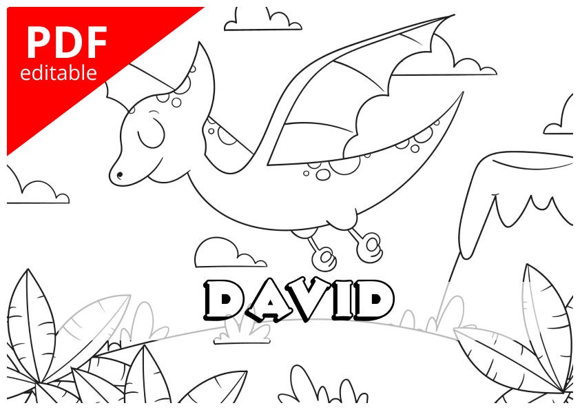 Personalized Name Coloring Pages Cute Dino Templates - Etsy