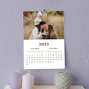 Custom Photo Yearly Calendar 2025 | Canva Template | A4 Printable ...