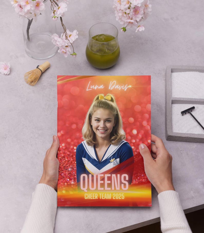 Personalized Cheerleader Poster With Sparkling Lights Editable Canva ...