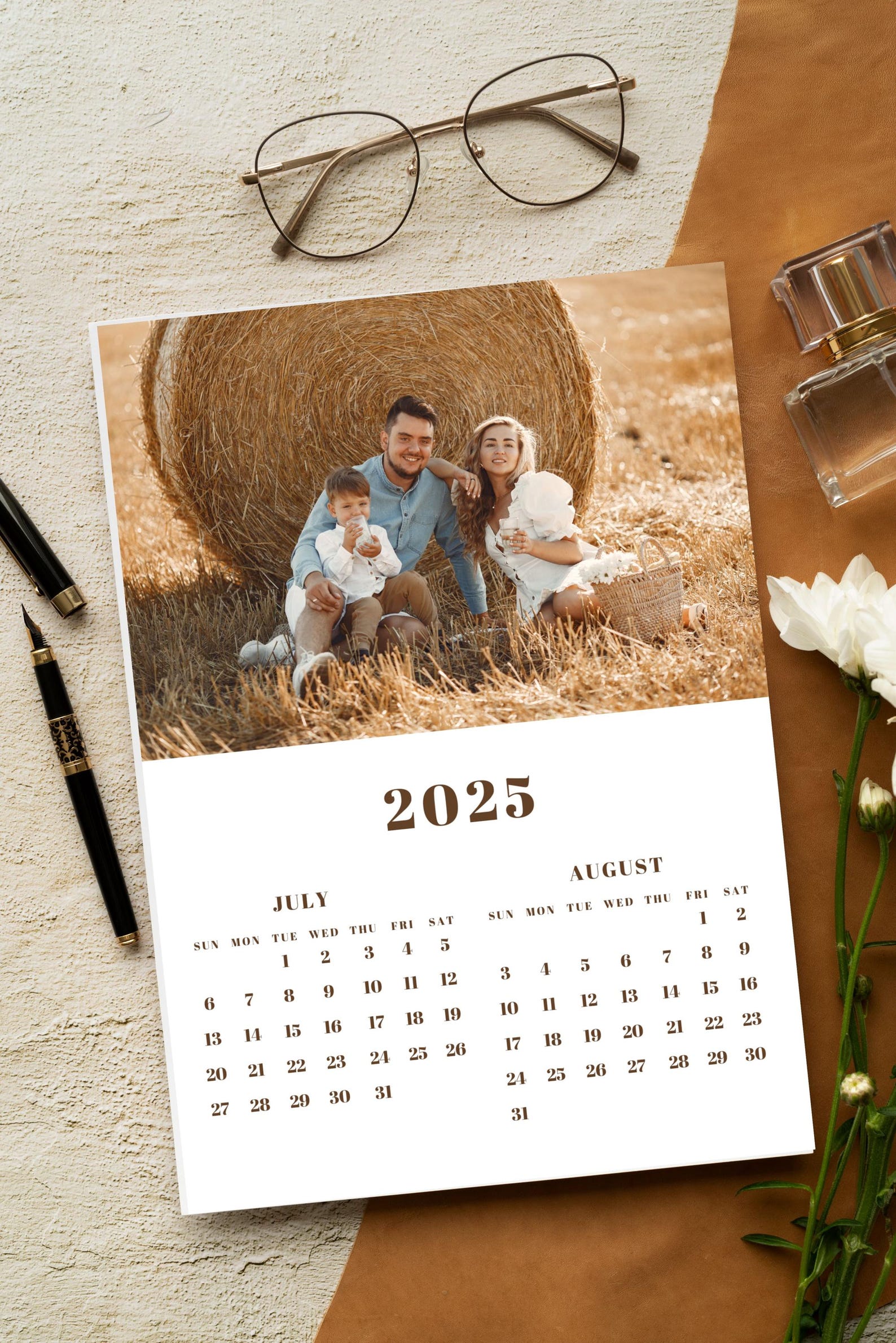 Custom Photo Yearly Calendar 2025 | Canva Template | A4 Printable ...