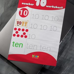 Printable Number Ten Worksheets 2 in 1 Bundle | Kindergarten Numbers ...