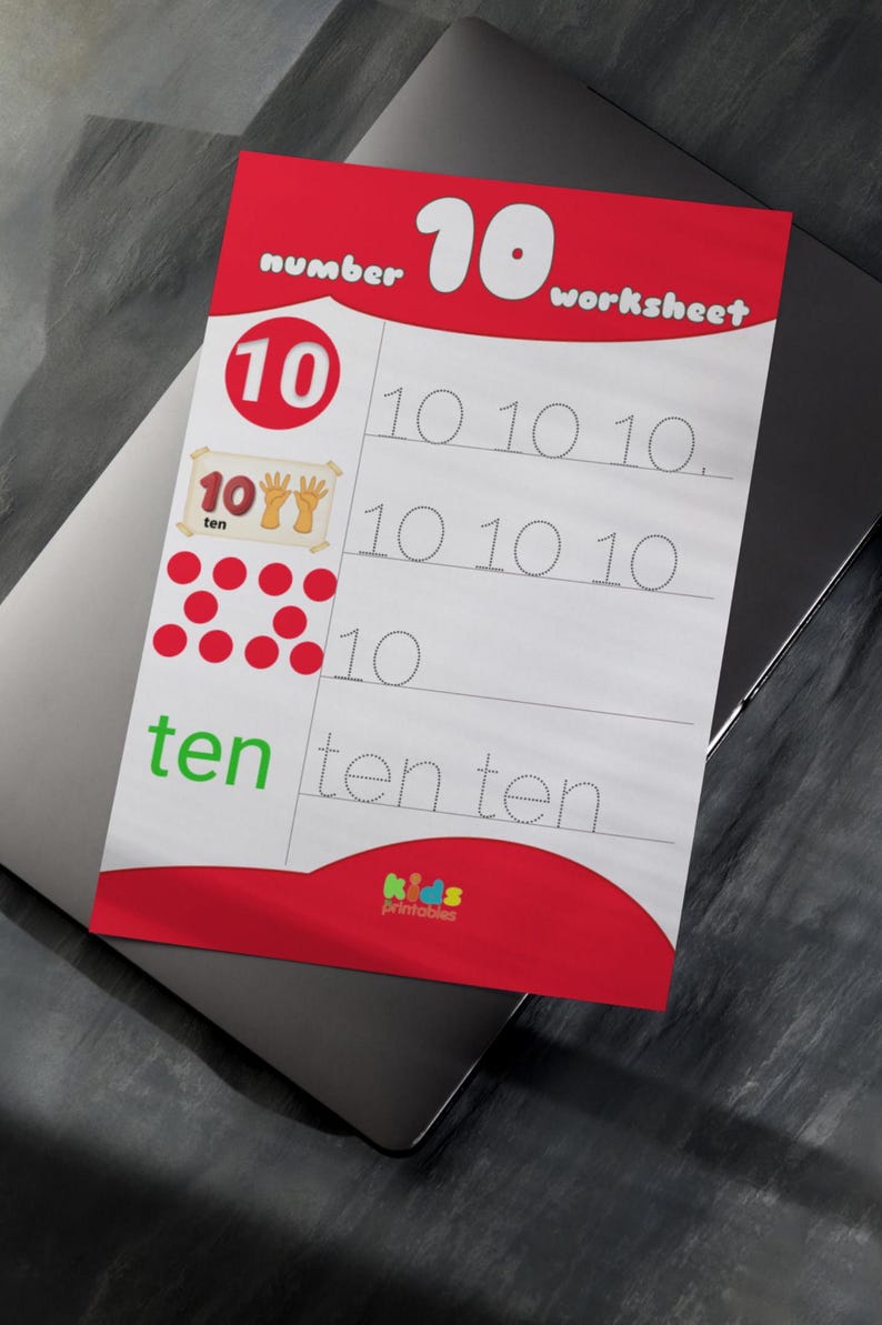 Printable Number Ten Worksheets 2 in 1 Bundle | Kindergarten Numbers ...