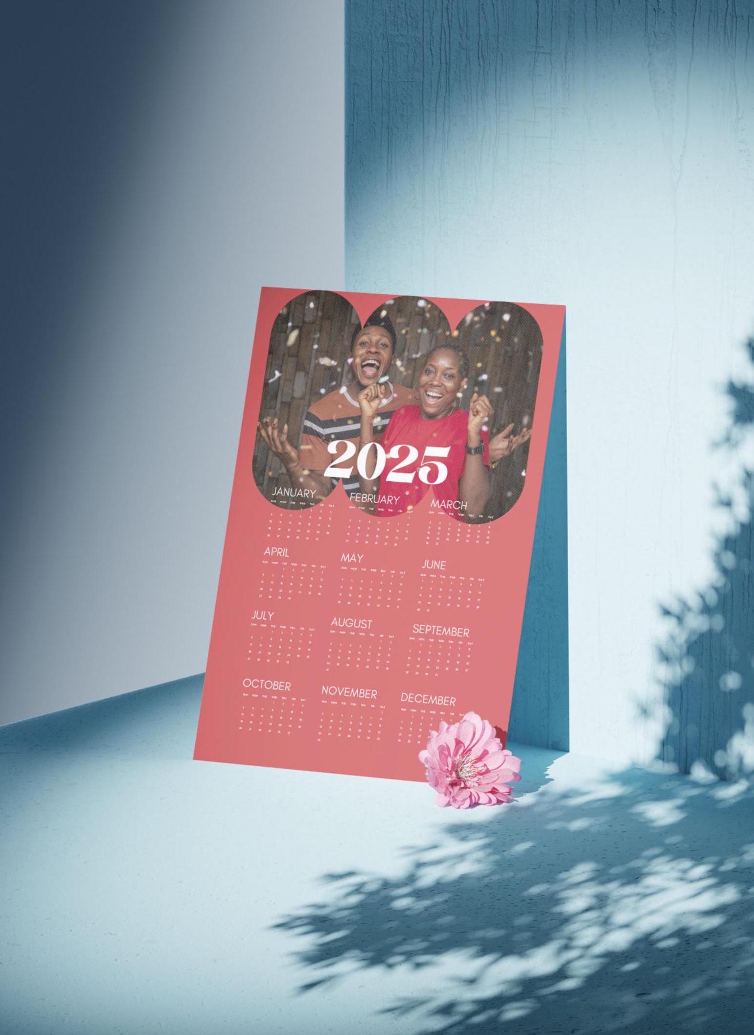 Editable Photo Calendar - Canva Template | Printable Yearly Calendar ...