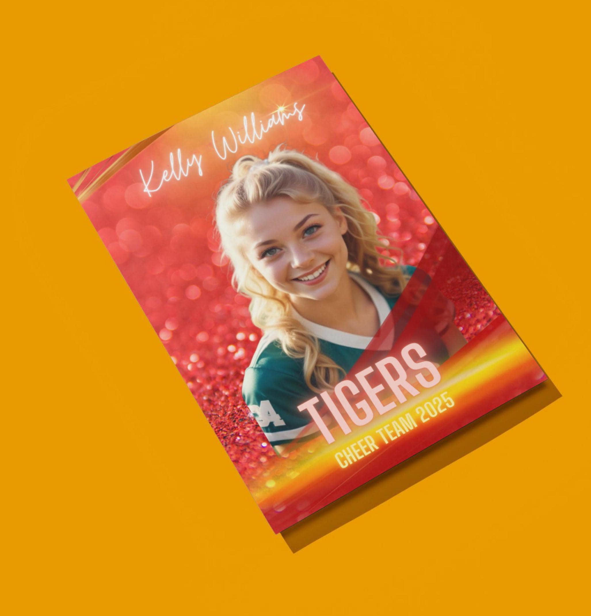 Personalized Cheerleader Poster With Sparkling Lights Editable Canva ...
