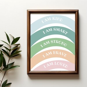 Motivation Poster for Children | Affirmation Wall Art | Kids Room Decor ...