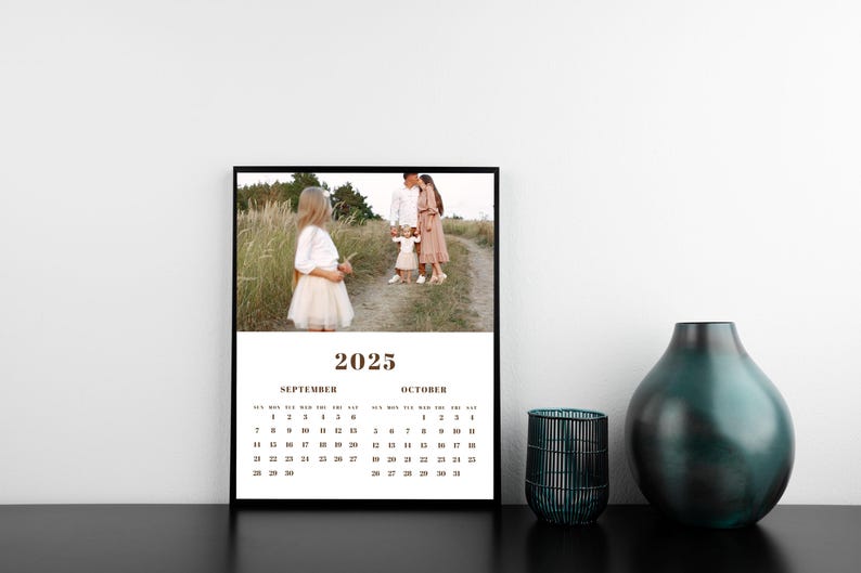 Custom Photo Yearly Calendar 2025 | Canva Template | A4 Printable ...
