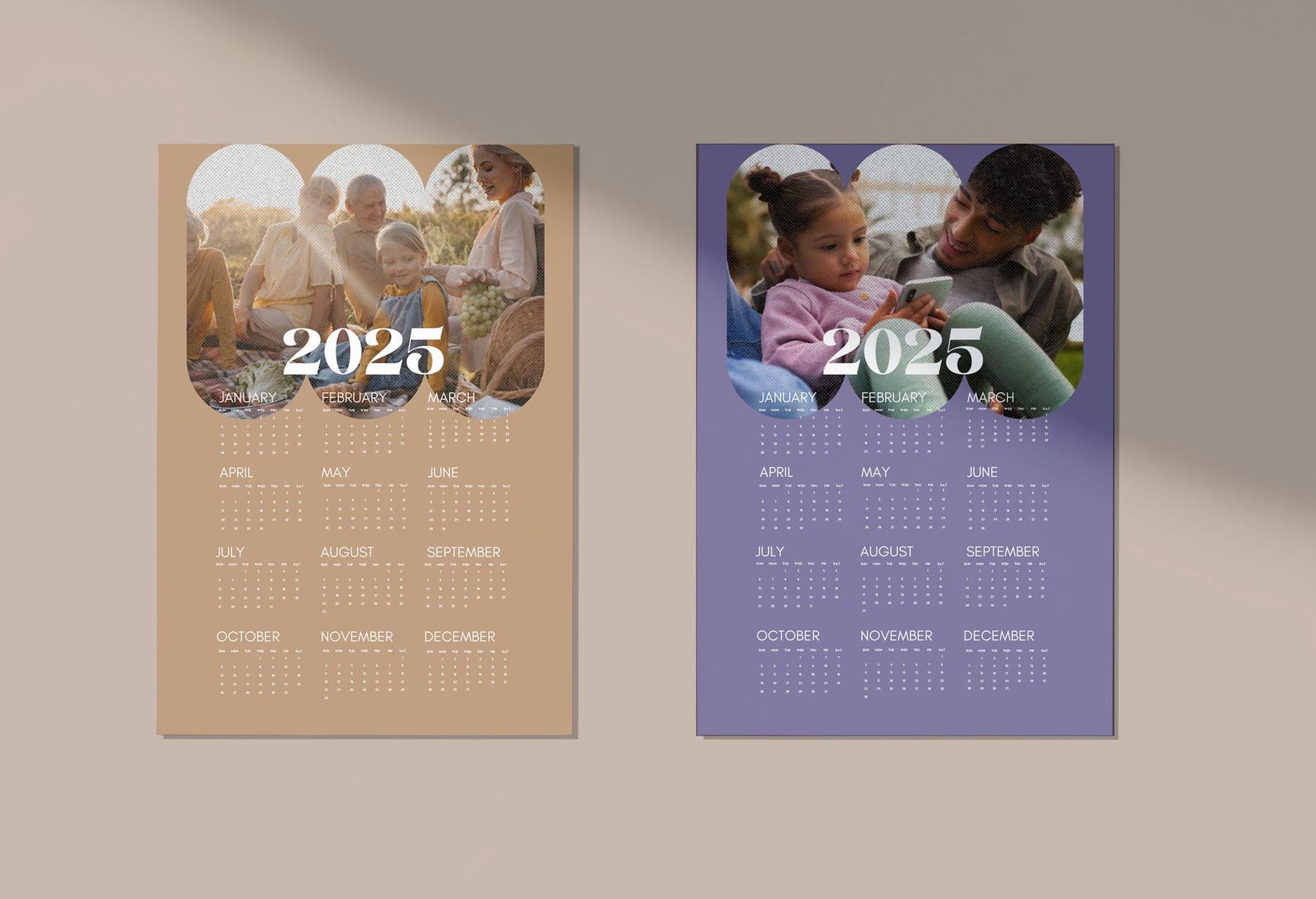 Editable Photo Calendar - Canva Template | Printable Yearly Calendar ...