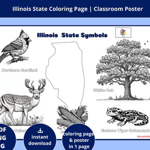 Illinois Coloring Page| United States Coloring Pages | Illinois State ...