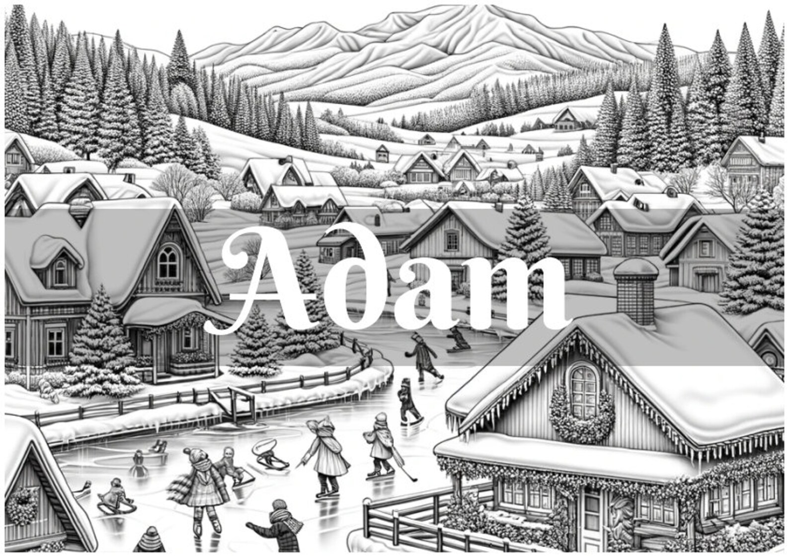 Custom Name Coloring Pages Winter Moments Collection 8 Editable ...