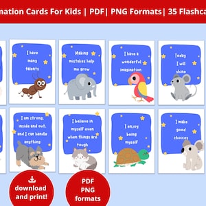 Children's Positive Affirmation Cards | Set of 35 Affirmation Cards ...