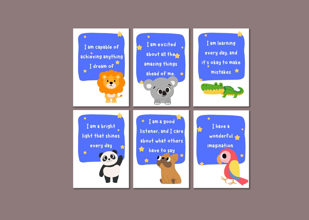 Children's Positive Affirmation Cards | Set of 35 Affirmation Cards ...