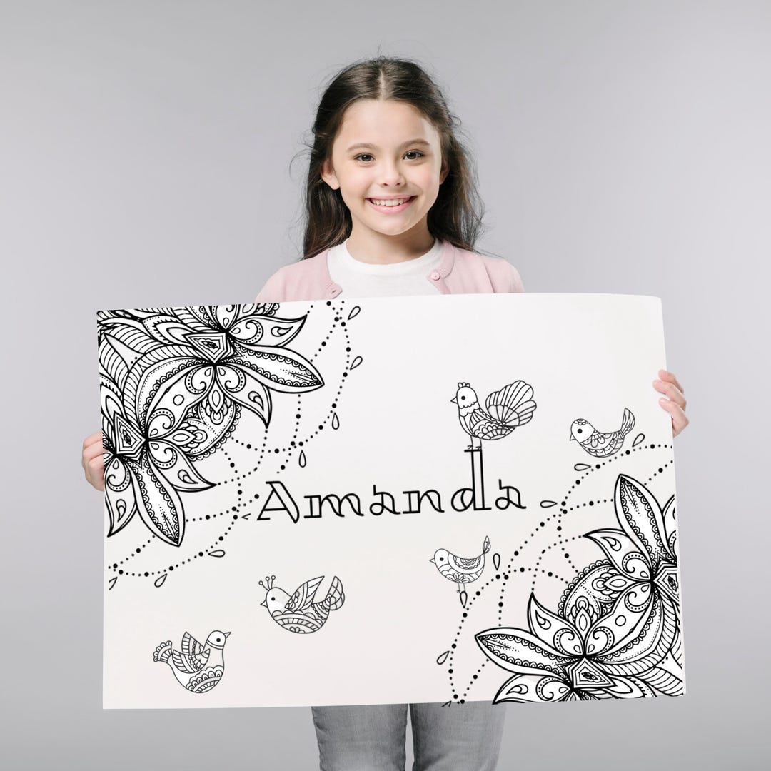 Custom Coloring Page Poster in Mandala Style | Your Name Coloring ...