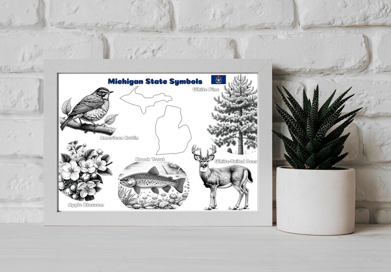 Michigan Coloring Page |united States Coloring| Michigan State Shape ...