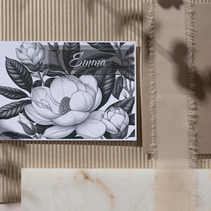 Custom Name Coloring Page | Orchids and Magnolia Flowers Coloring Page ...