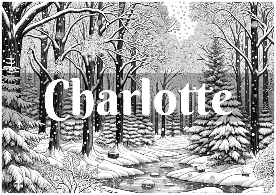 Custom Name Coloring Pages Winter Moments Collection 8 Editable ...