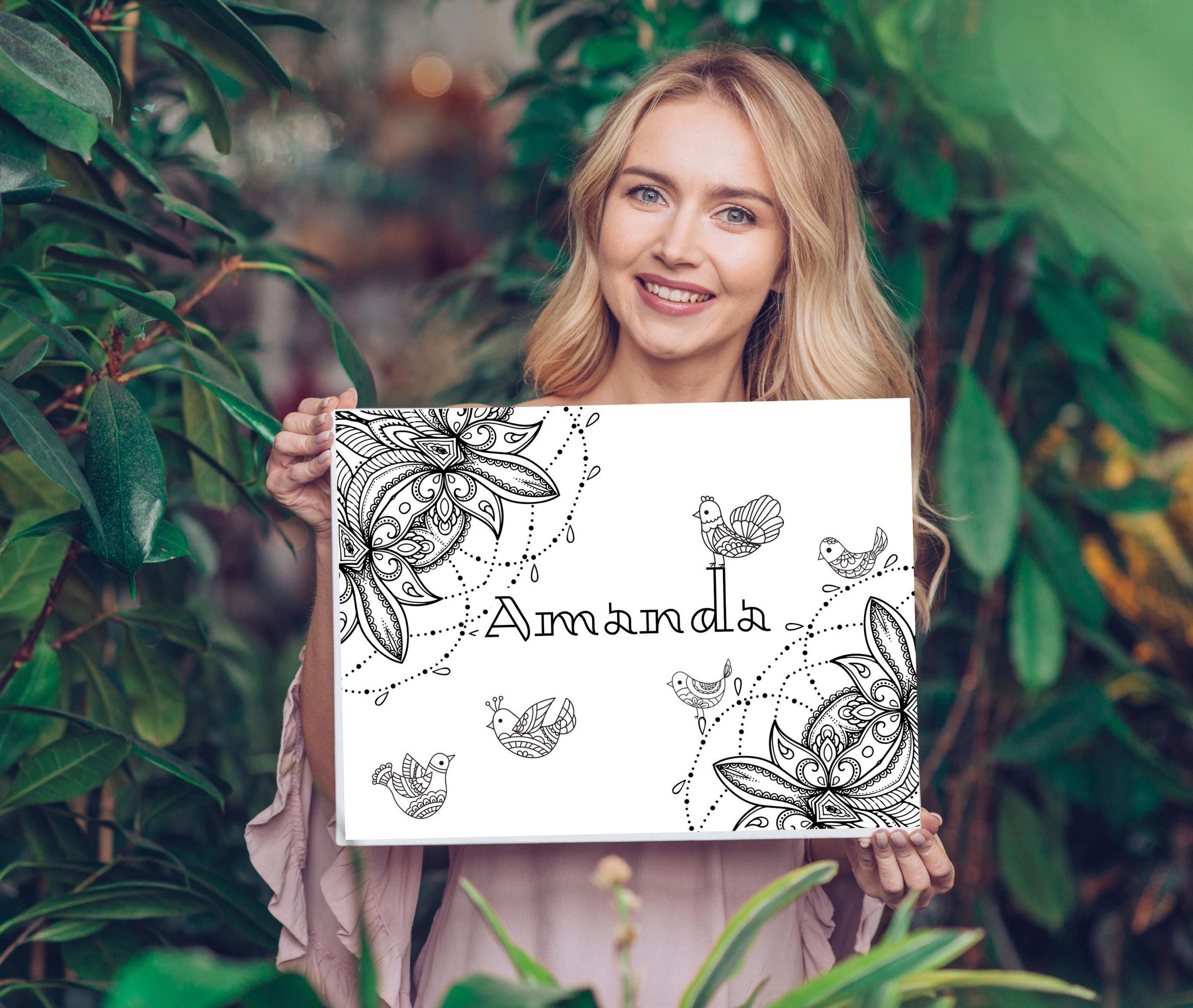 Custom Coloring Page Poster in Mandala Style | Your Name Coloring ...