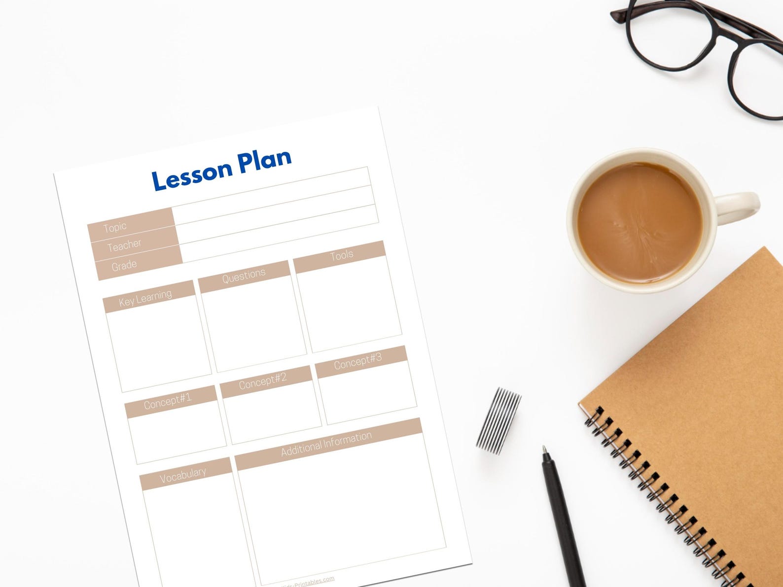 Minimalistic Lesson Plan Printable| Digital Download |A4 Pdf|teachers ...