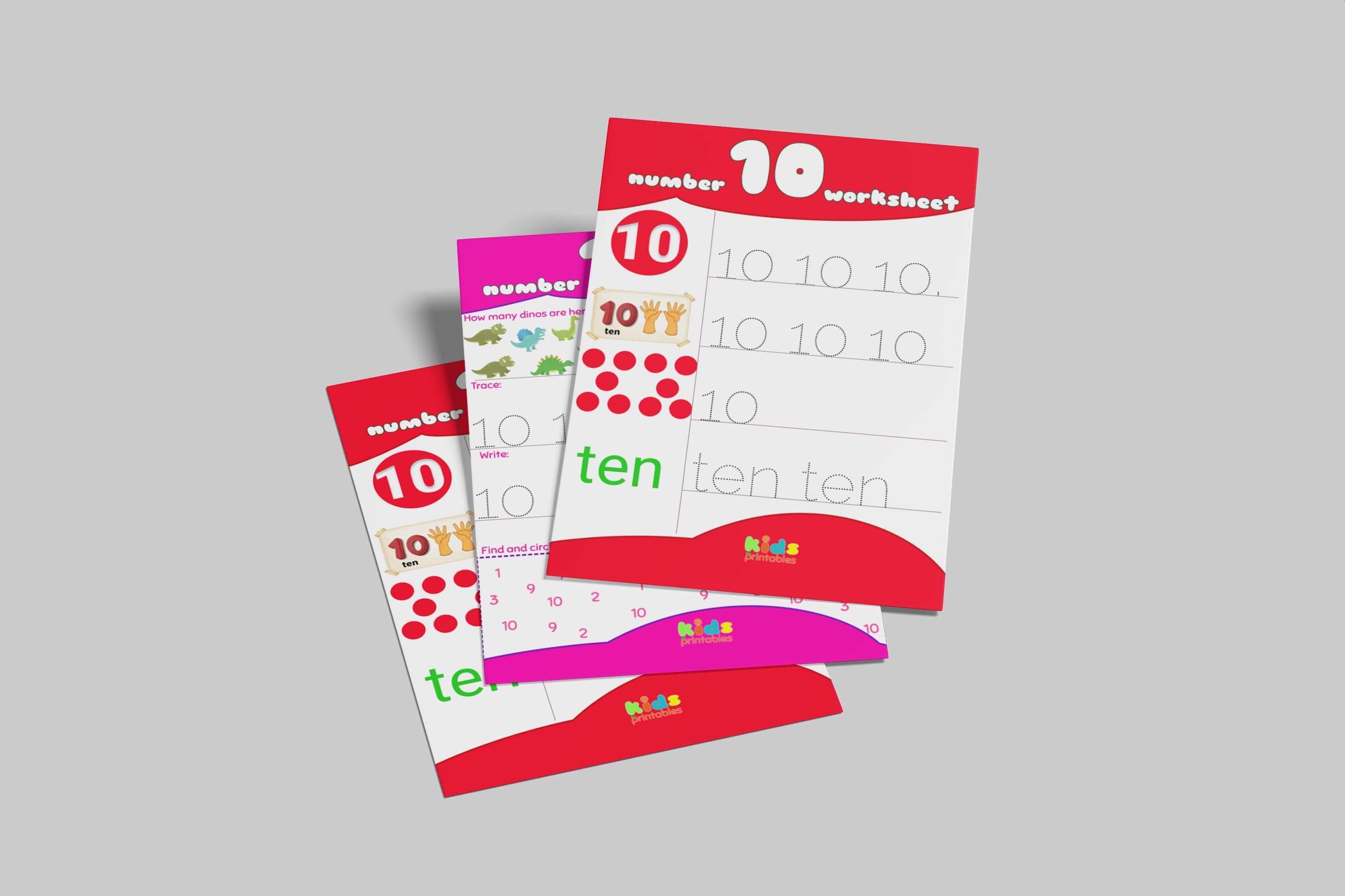 Printable Number Ten Worksheets 2 in 1 Bundle | Kindergarten Numbers ...