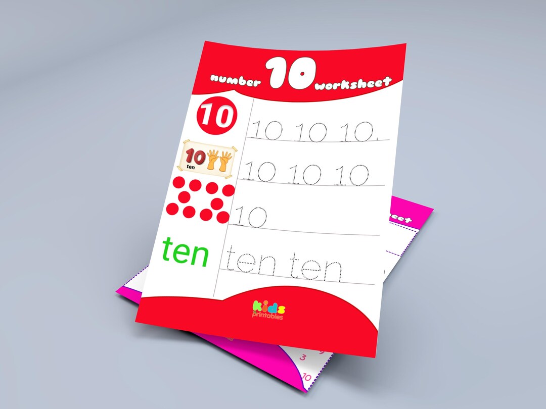 Printable Number Ten Worksheets 2 in 1 Bundle | Kindergarten Numbers ...