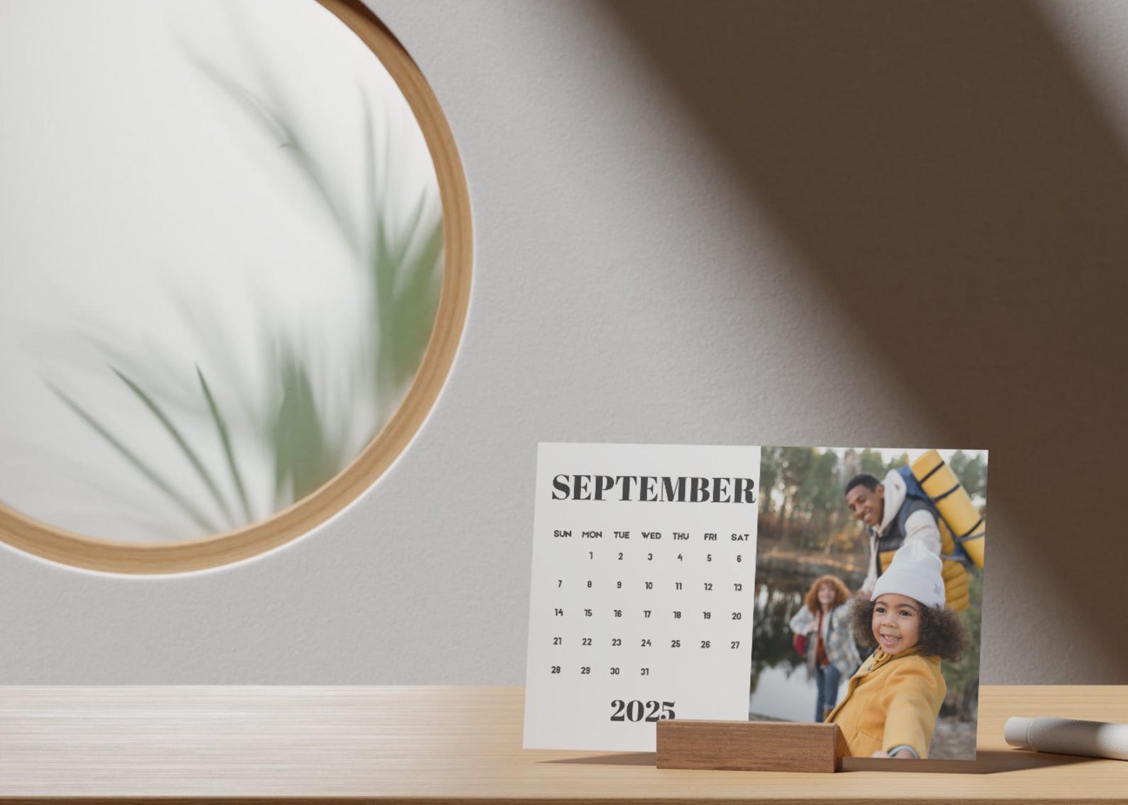Mini Desk Photo Calendar 2025 - Editable Canva Template | Personalized ...