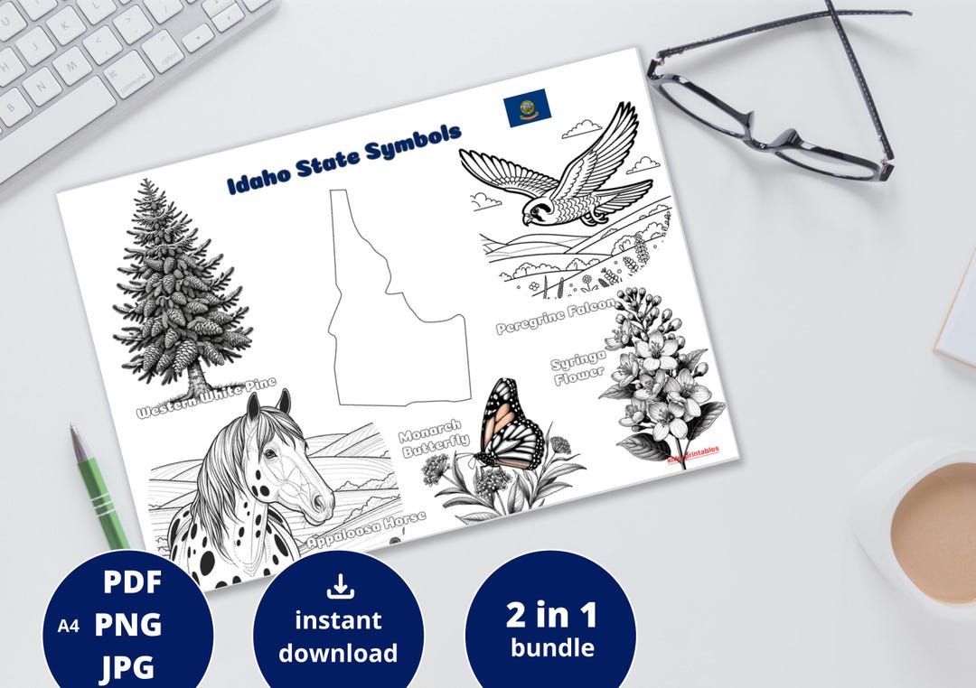 Idaho Coloring Page |united States Coloring| Idaho State Shape | Idaho ...