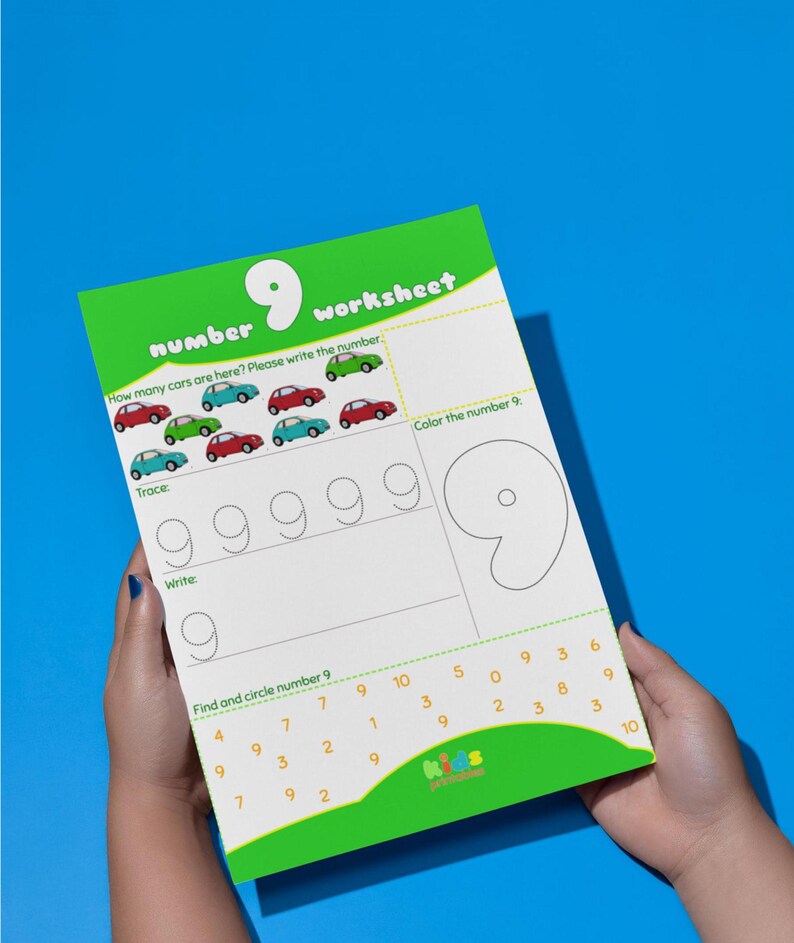 Number Nine Tracing Worksheets | Counting Worksheets | Printable Math ...