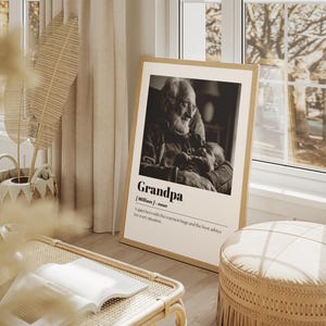 Grandpa Definition Print | Editable Canva Template | Grandpa Photo Gift ...