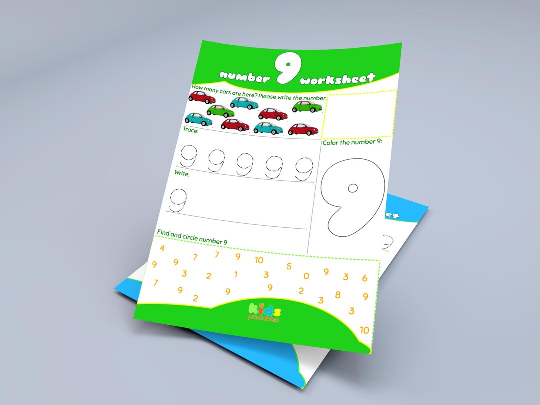 Number Nine Tracing Worksheets | Counting Worksheets | Printable Math ...