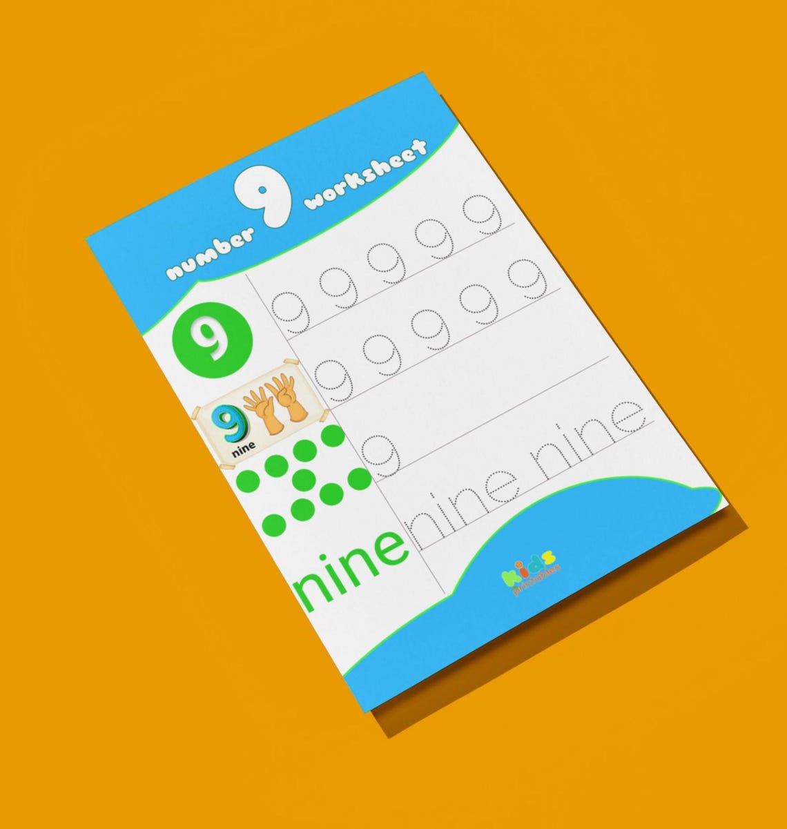 Number Nine Tracing Worksheets | Counting Worksheets | Printable Math ...