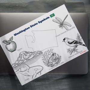 Washington State Symbols Art Print | Washington State Coloring Page ...