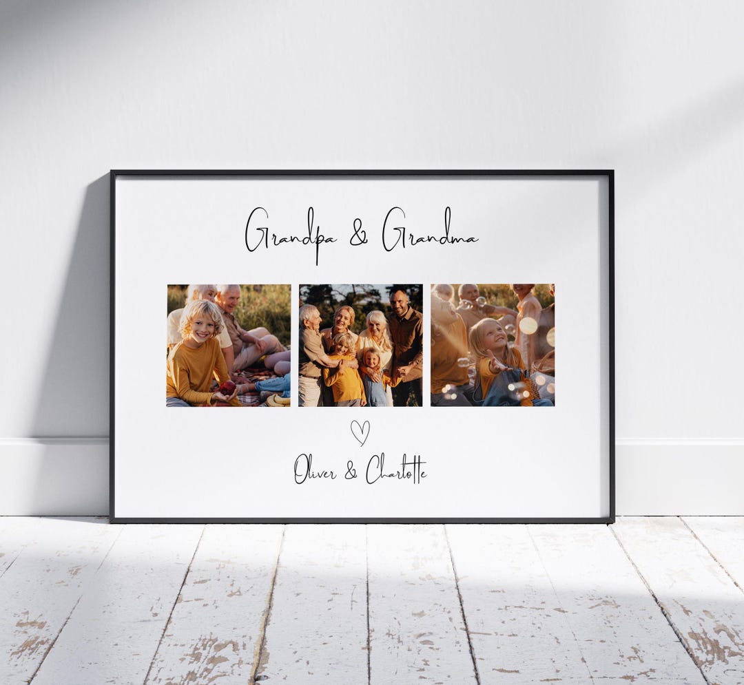 Grandparents Personalized Photo Poster | Editable Canva Template ...