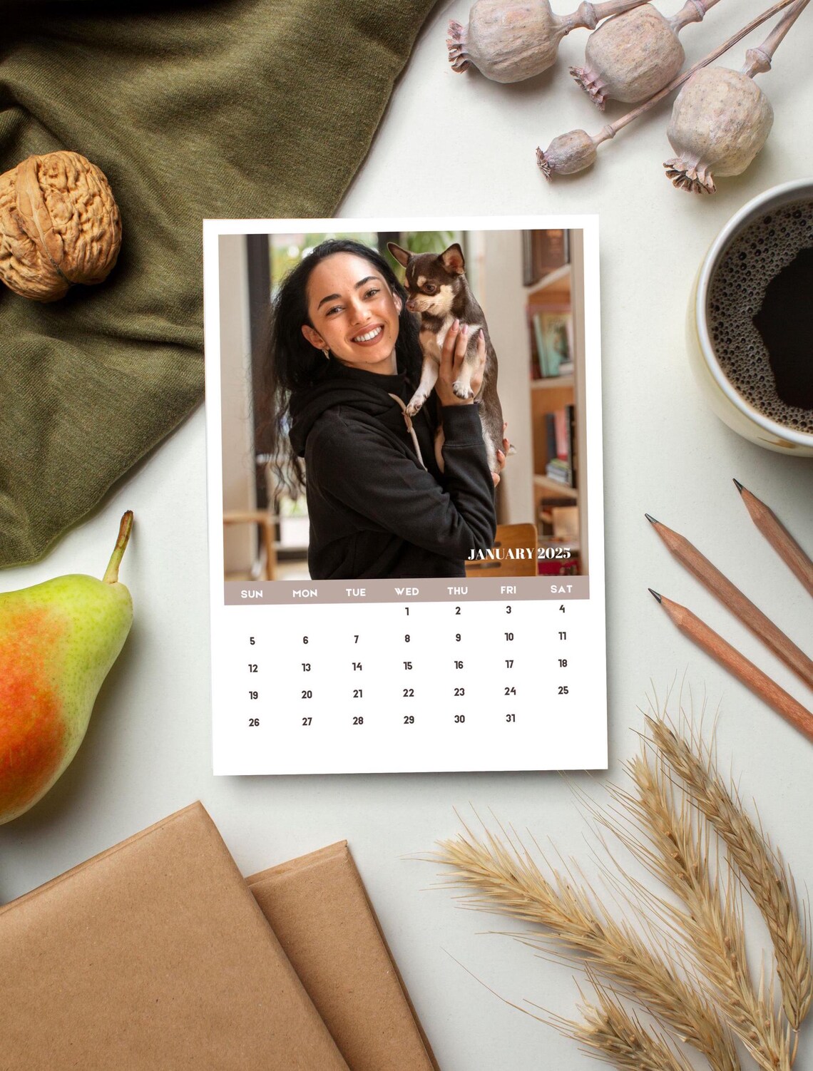 Photo Calendar Template 2025 | 5x7 Calendar Template | 2025 Desk ...
