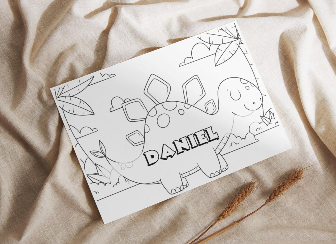 Personalized Name Coloring Pages | Cute Dino Coloring Page With Your ...
