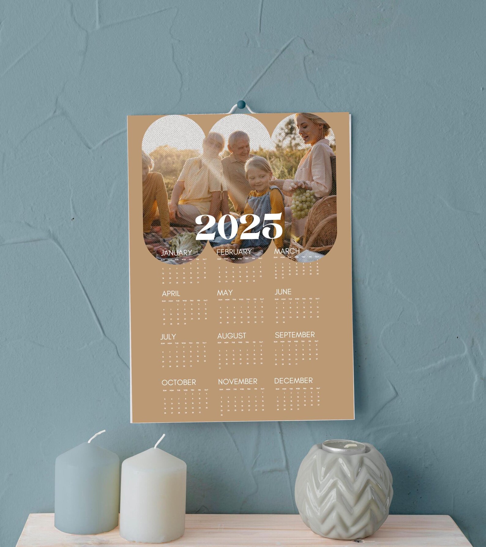 Editable Photo Calendar - Canva Template | Printable Yearly Calendar ...
