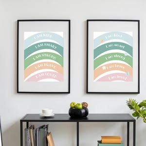 Motivation Poster for Children | Affirmation Wall Art | Kids Room Decor ...