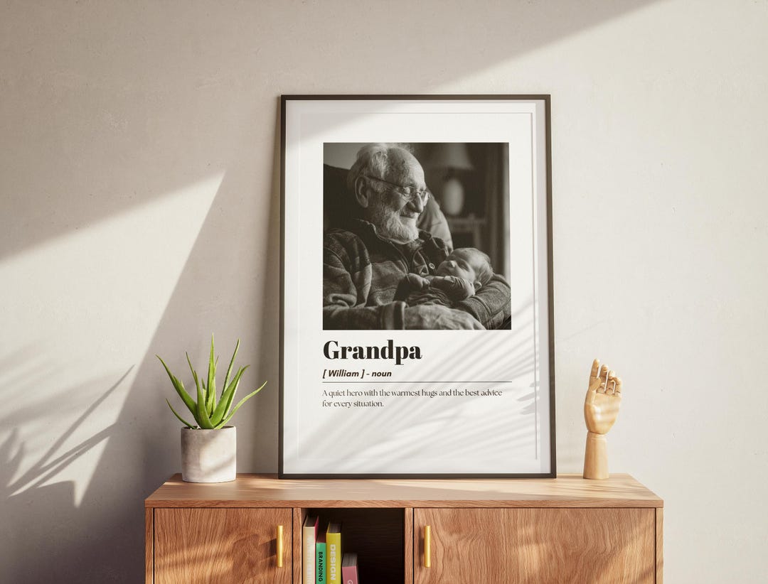 Grandpa Definition Print | Editable Canva Template | Grandpa Photo Gift ...