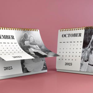 Mini Desk Photo Calendar 2025 - Editable Canva Template | Personalized ...