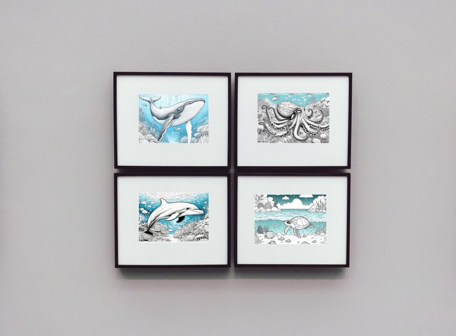 Sea Creations Coloring Pages Collection 10in 1 Bundle | PDF Coloring ...