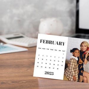 Mini Desk Photo Calendar 2025 - Editable Canva Template | Personalized ...