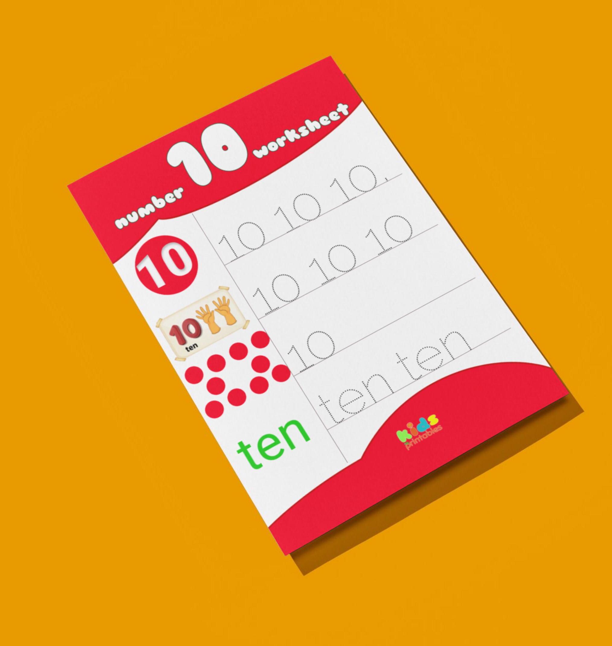 Printable Number Ten Worksheets 2 in 1 Bundle | Kindergarten Numbers ...