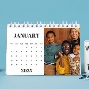 Mini Desk Photo Calendar 2025 - Editable Canva Template | Personalized ...