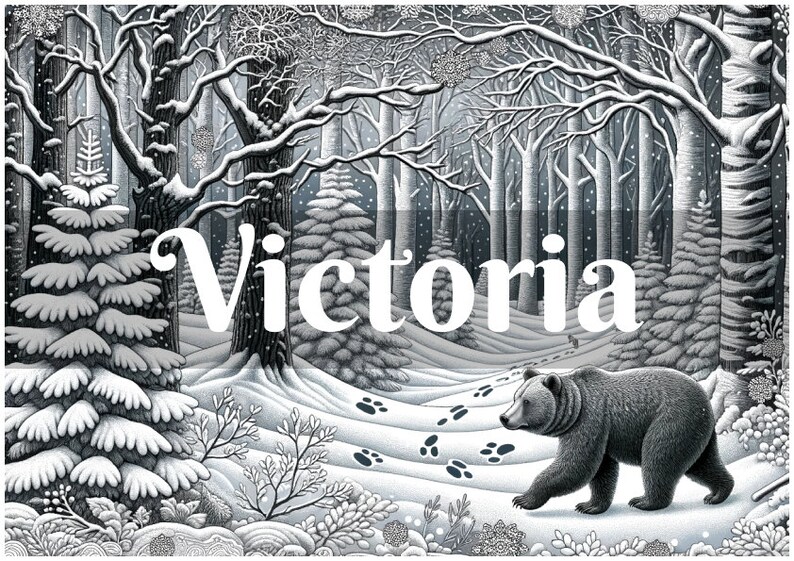 Custom Name Coloring Pages Winter Moments Collection 8 Editable ...