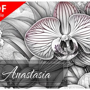 Custom Name Coloring Page | Orchids and Magnolia Flowers Coloring Page ...