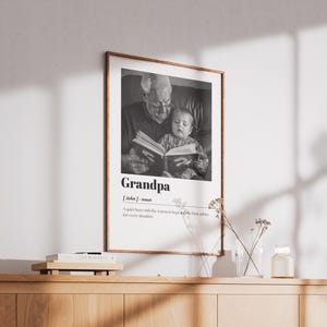Grandpa Definition Print | Editable Canva Template | Grandpa Photo Gift ...