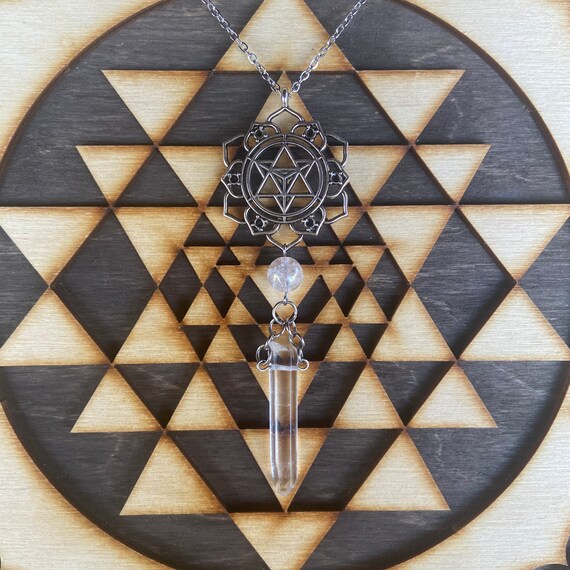 Merkaba Angel Aura Crackle Quartz & Clear Quartz Point - Etsy