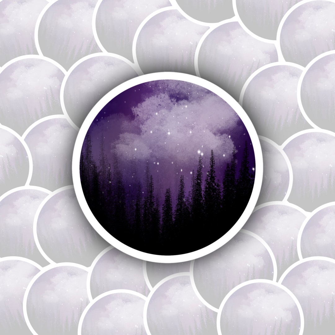 Starry Night Sky Sticker Circle Sticker Waterproof Vinyl - Etsy