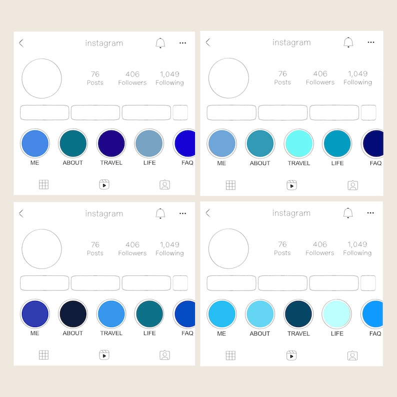 30 Instagram Highlight Covers | Shades of Blue | Highlight Icons ...