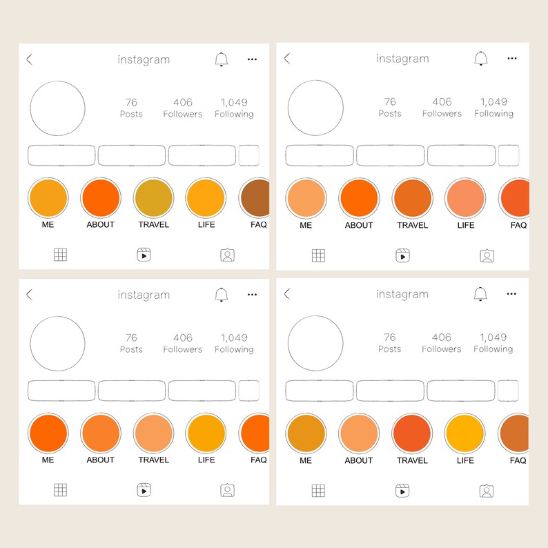 30 Instagram Highlight Covers | Shades of Orange | Highlight Icons ...