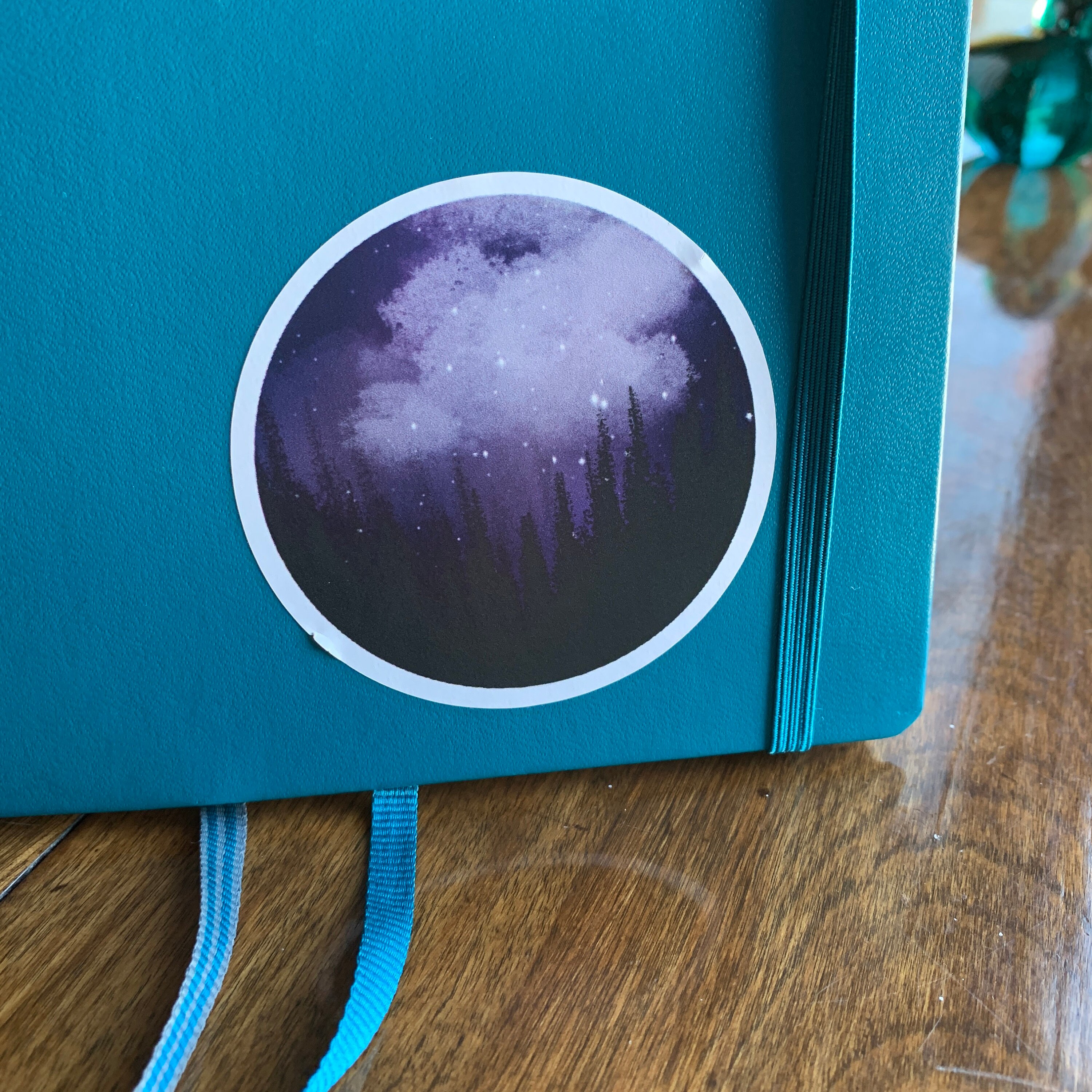 Starry Night Sky Sticker Circle Sticker Waterproof Vinyl - Etsy